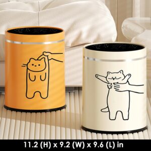 Juju Cat Cute Trash Can Bedroom - Trash Bin Bedroom Trash Can for Bedroom - Medium Trash Can for Dorm Trash Can - Room Trash Can Desk Trash Can - Office Trash Cans for Near Desk (C)