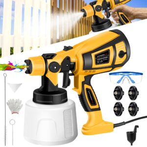 kingsom paint sprayer,800w hvlp high power electric spray paint gun,1400ml high capacity container spray gun,adjustable spray knob,5 nozzles & 3 patterns,easy to clean paint sprayer for house painting