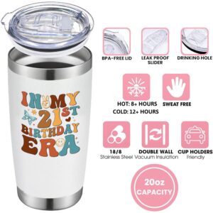 21th Birthday Gifts for Her - 21th Birthday Decorations for Her,21 Year Old Birthday Gifts for Women, Friends, Sister, Gifts for 21st Birthday Female, In My 21s Era Gifts for Women 20 oz Tumbler