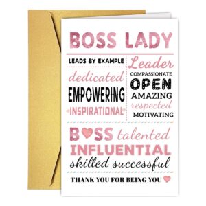 funny boss day card for boss women, boss lady boss's day card gift, bosses day card for her, cute thanks card for famale boss manager leader, appreciation card for woman boss, gift for boss lady