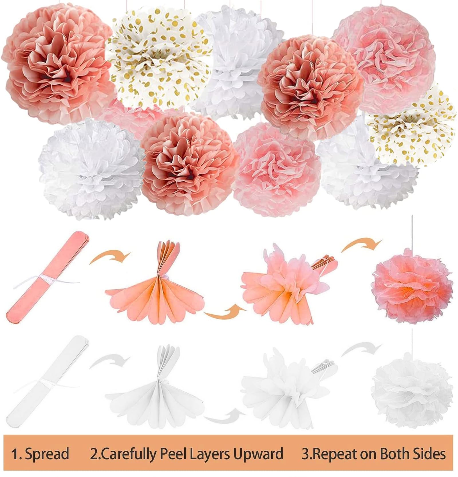 Hyfant Bachelorette Party Decorations Rose Gold Bridal Shower Decorations Bride To Be Decor Supplies Balloon and Banner Set Butterfly Stickers Tassel Tissue Pom Pom Kit for Bachelorette Party Wedding