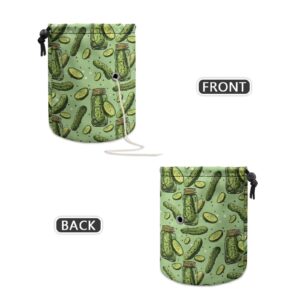 WHOSGNIHT Cucumber Print Yarn Bag Small Crochet Bag Organizer Drawstring Yarn Storage Bags for Crocheting,Knitting Bag for Crochet Beginner Yarn Holder