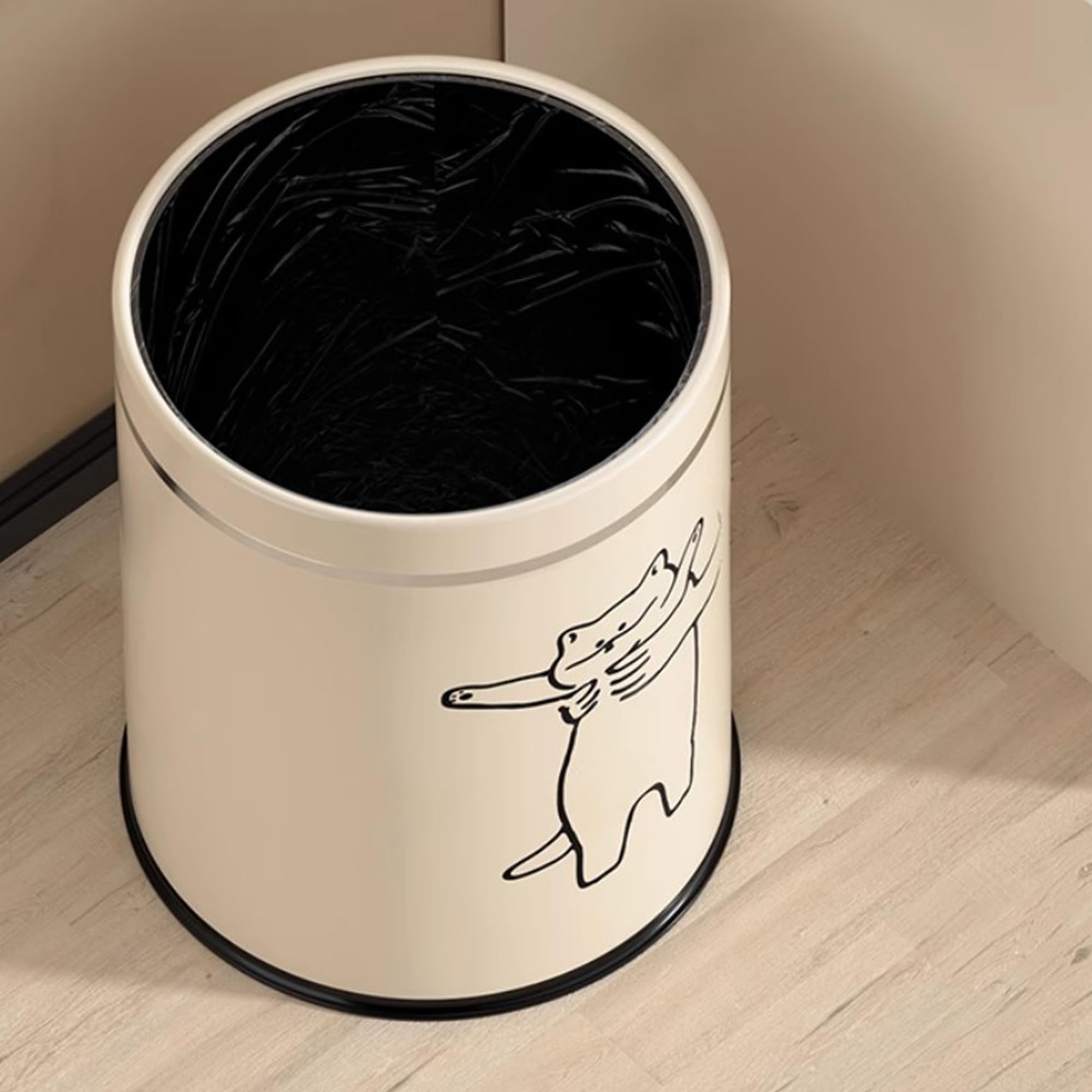 Juju Cat Cute Trash Can Bedroom - Trash Bin Bedroom Trash Can for Bedroom - Medium Trash Can for Dorm Trash Can - Room Trash Can Desk Trash Can - Office Trash Cans for Near Desk (C)