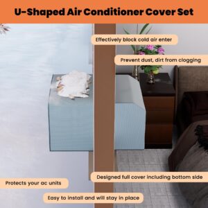 GCGOODS U-Shaped Air Conditioner Cover Set, Outdoor Air Conditioner Cover with Foil & Indoor Air Conditioner Cover, Full Coverage and Dust-Proof