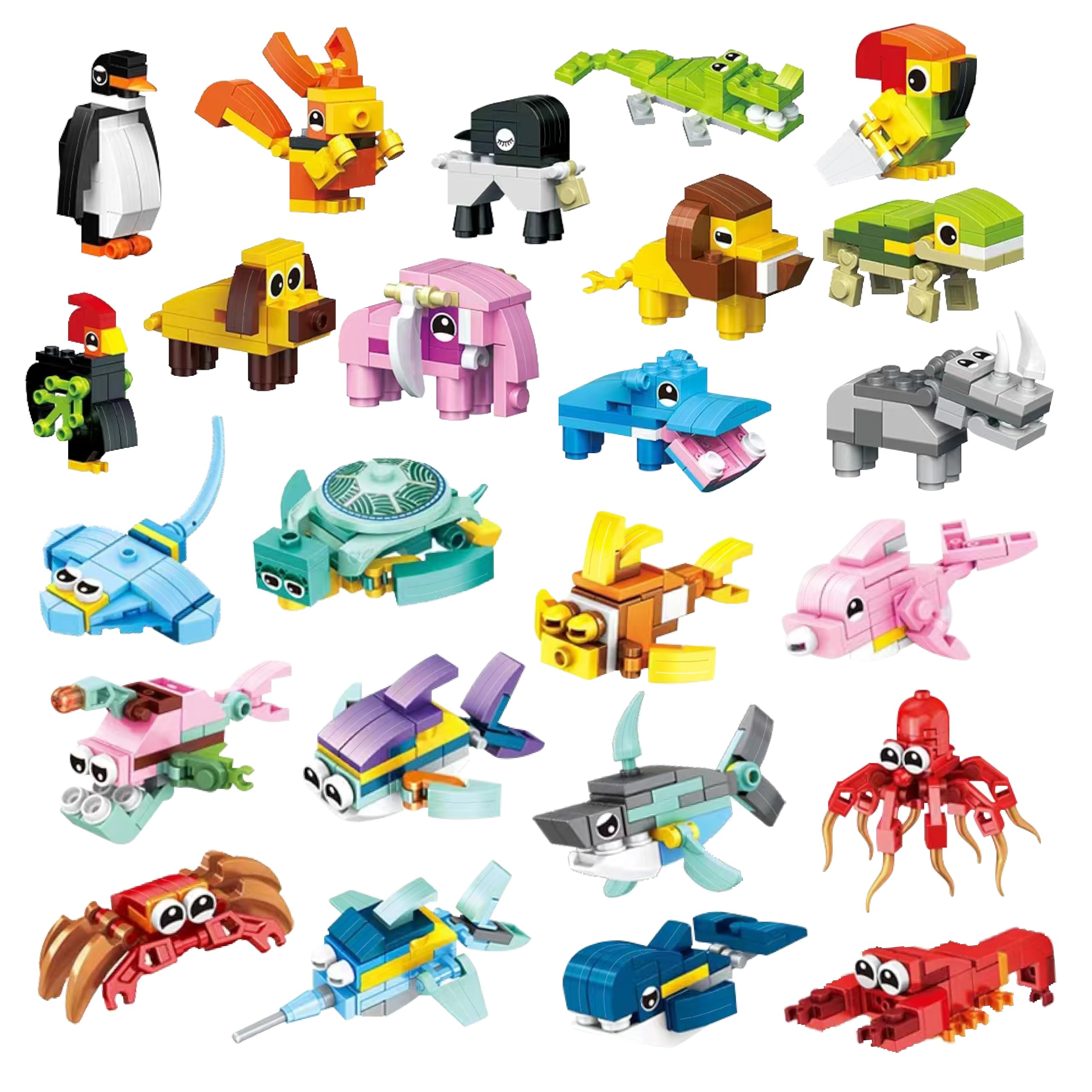 JHXXXL Party Favors - 24Pack Mini Building Blocks Toy for Party Favor for Kids 6-8-12,Goodie Bag , Bulk Toys Classroom Prizes ,Back to School Birthday Students Gifts Stocking Stuffers for Boy Girls