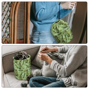 WHOSGNIHT Cucumber Print Yarn Bag Small Crochet Bag Organizer Drawstring Yarn Storage Bags for Crocheting,Knitting Bag for Crochet Beginner Yarn Holder