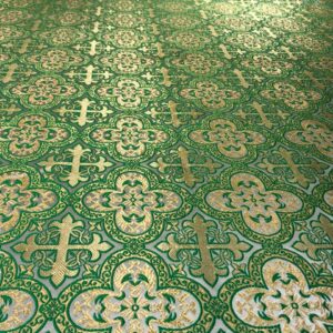 Brocade fabric VESTMENT 60" wide GREEN and GOLD Liturgical Brocades BRO950[1]