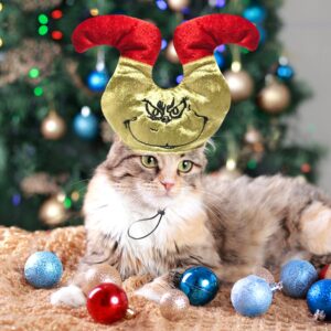 Funny Christmas Pet Hat,Festive Xmas Holiday Accessory for Small Dogs/Cats, Crazy Decoration for Party Holiday,Green 1Pcs