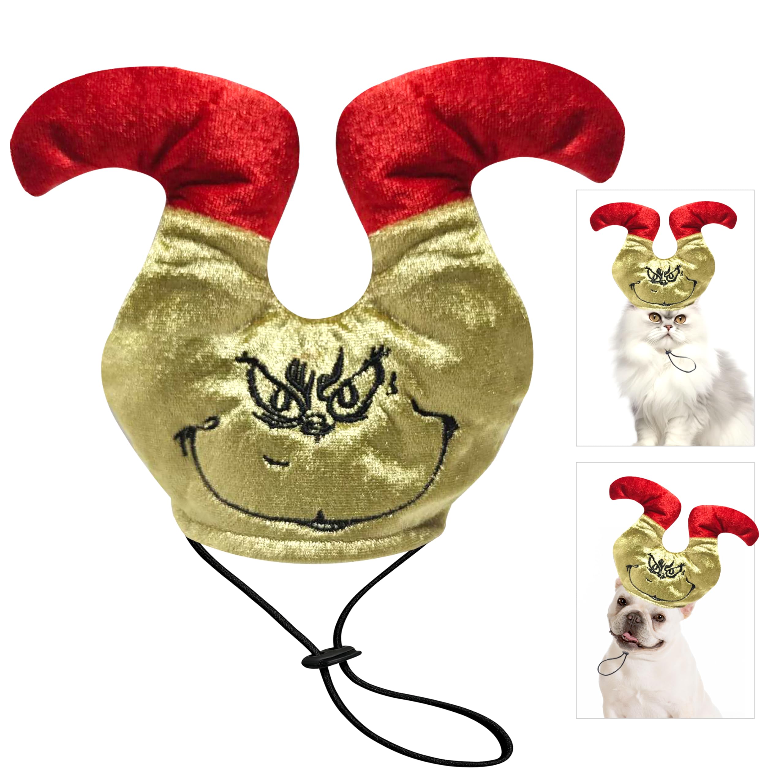 Funny Christmas Pet Hat,Festive Xmas Holiday Accessory for Small Dogs/Cats, Crazy Decoration for Party Holiday,Green 1Pcs