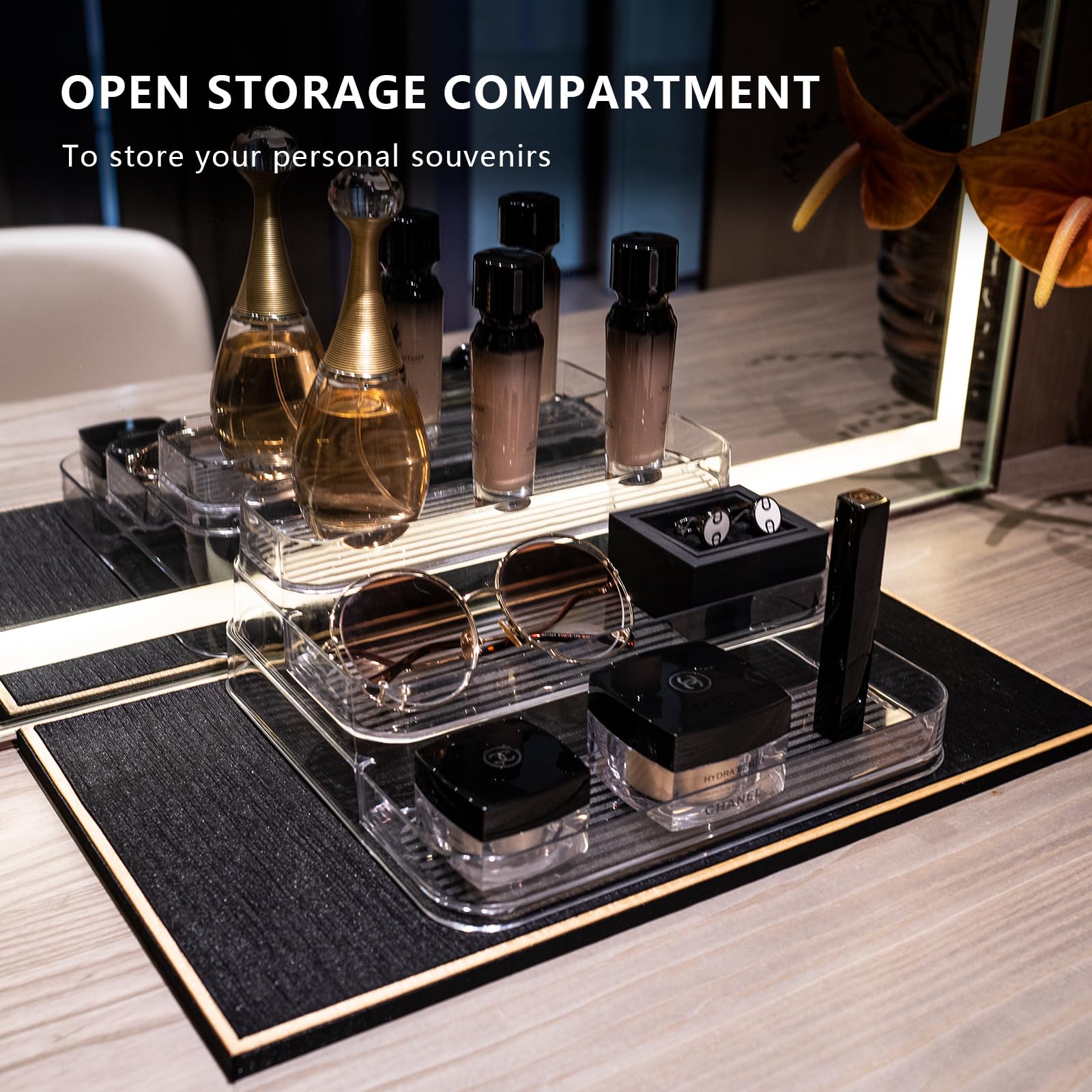 REDANT Perfume Organizer, Cologne Organizer for Men - Multifunctional Vanity Organizer, Skincare Organizer, Perfume Stand, Tiered Tray Stand, Acrylic Organizers, Makeup Organizer Countertop, 1 PCS