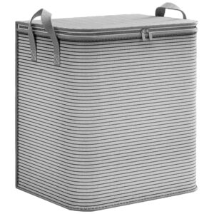 pastoralist clothes hamper dustproof clothes storage bin 176lbs heavy loading fabric storage bins with zipered lid ＆ handles blanket storage for closet organization grey, clothes storage bin