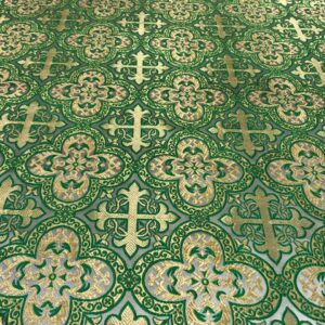 Brocade fabric VESTMENT 60" wide GREEN and GOLD Liturgical Brocades BRO950[1]