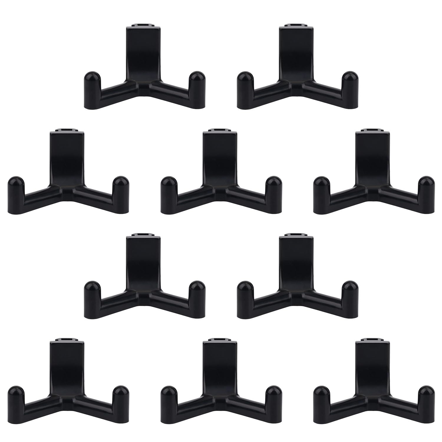 PEUTIER 10pcs Tool Hooks Compatible with Lifetime Shed, ABS Plastic Garage Organization Tools Garden Tool Hooks Shed Organization Accessories (Black)