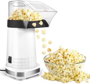 popcorn machine high popping rate, 2min fast popping air popper popcorn maker, no oil, bpa-free mini popcorn machine with etl certified, popcorn poppers for home, 1200w 4.5 quarts