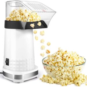 Popcorn Machine High Popping Rate, 2Min Fast Popping Air Popper Popcorn Maker, No Oil, BPA-Free Mini Popcorn Machine with ETL Certified, Popcorn Poppers for Home, 1200w 4.5 Quarts