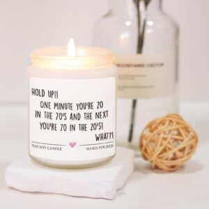 70th Birthday Gifts for Women Men, Funny 70 Year Old Birthday Gift Ideas Unique Turning 70 Happy Birthday Gifts for Friends, Mom, Dad, Grandma, Grandpa, Lavander Scented Candles