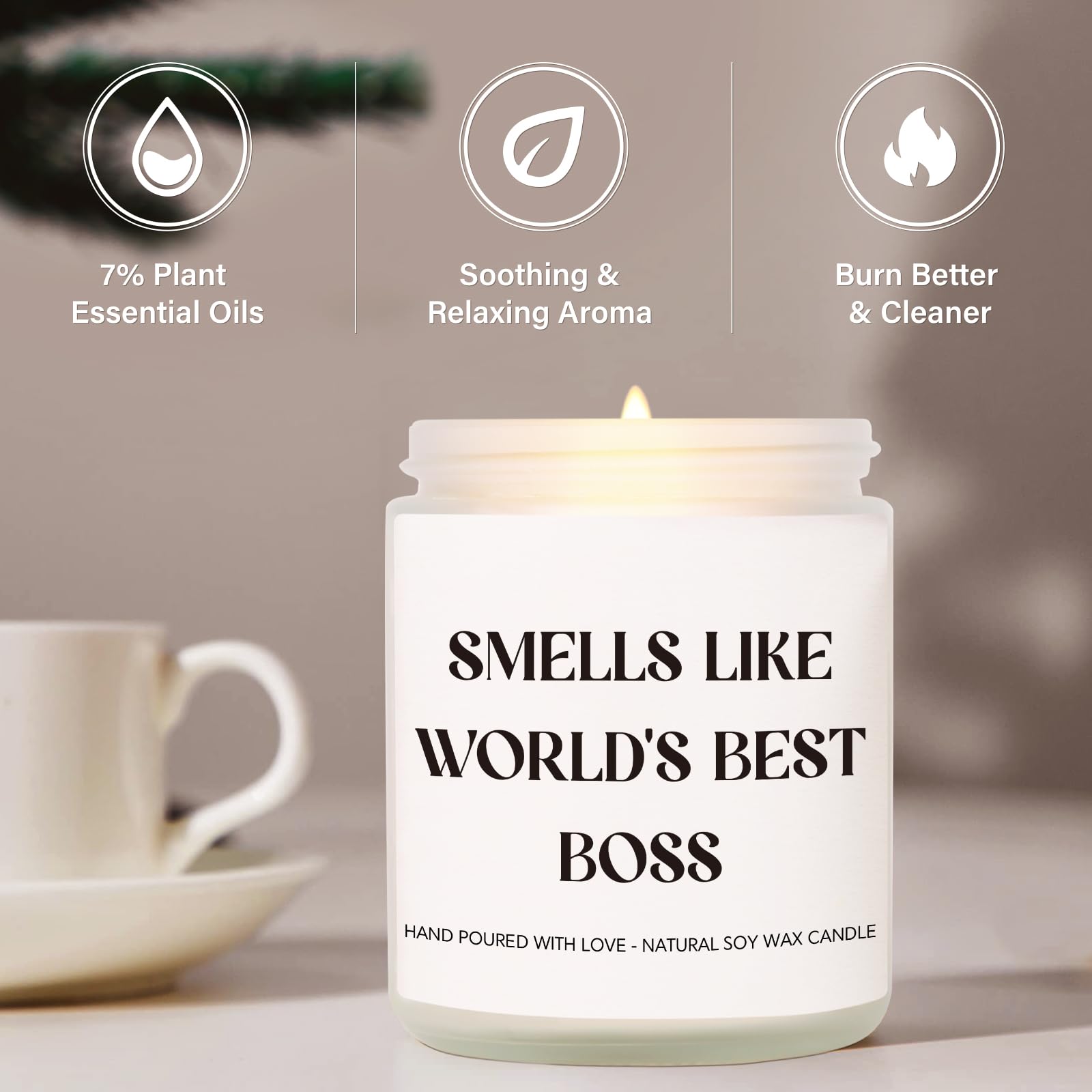 Boss Gifts for Women, Boss Lady Gifts for Women, Gifts for Boss, Boss Birthday Gifts, Boss Day Gifts, Funny Boss Gifts for Coworker Leaving Farewell Retirement, 7oz Soy Wax Lavender Scented