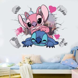 GXFCDYJ 3D Hole Wall Decals Cartoon Kids Wall Stickers Living Room Birthday Baby Room Background Decoration(15.7 in x 23.6 in)