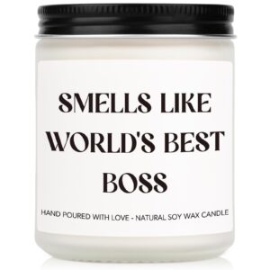 boss gifts for women, boss lady gifts for women, gifts for boss, boss birthday gifts, boss day gifts, funny boss gifts for coworker leaving farewell retirement, 7oz soy wax lavender scented