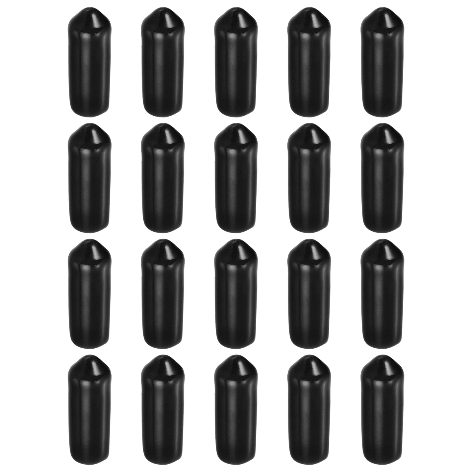 uxcell 50Pcs Rubber End Caps, 5.5mm/0.22" ID Flexible Rubber Caps, PVC Caps Rubber Screw for Bolts Screw Caps Thread Protectors Tube Screw Bolt, Black