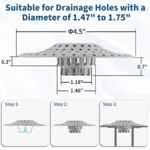 Dagoodia Shower Drain Hair Catcher, 3 PCS Silicone Collapsible Bathtub Drain Hair Catcher & Protector Tub Drain Hair Trap/Strainer Desiged for 1.47" to 1.75'' Regular Drains