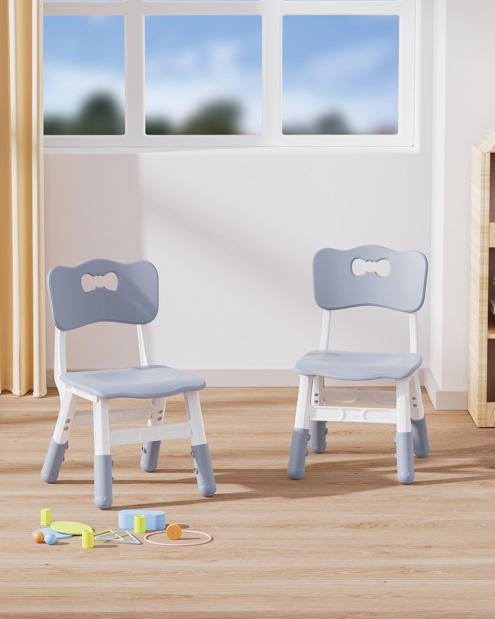 Brelley Kids Chairs Height Adjustable Toddler Chairs for Table, for Indoor & Outdoor Use Classroom/Daycare/Home, Suitable for Ages 2-8