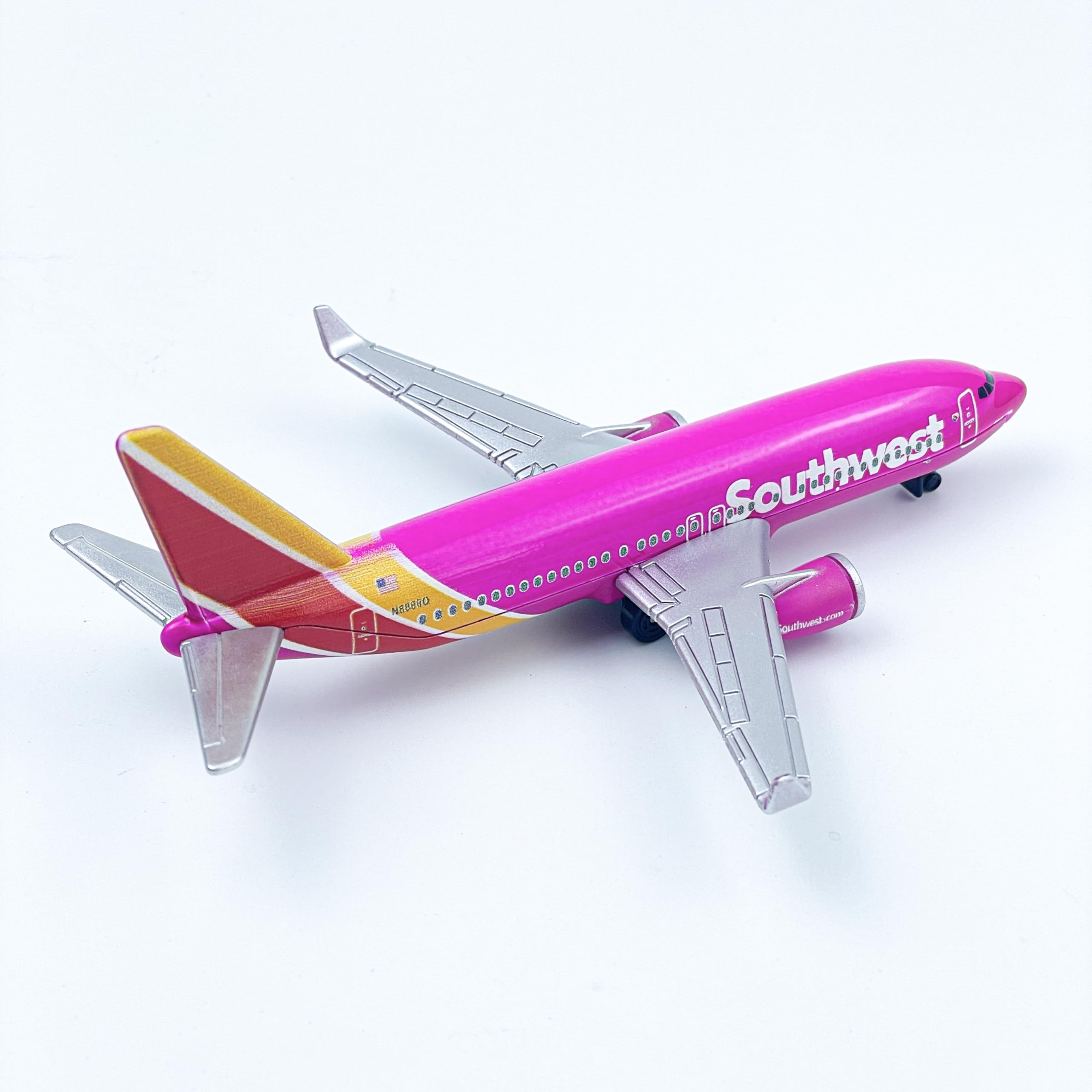 WngAur Southwest Airplane Model, Pink Aircraft Livery, Die-cast Metal Model Planes with Plastic Parts, Suitable for Collection and Gifts