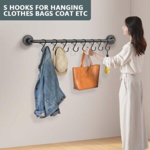 WSSROGY 25 Pcs S Hooks Hangers with Safety Buckle 3.6 inch Closet Hooks Fence Hooks for Hanging Plants, Kitchenware