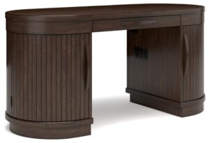 signature design by ashley korestone home office desk, 63" w x 26" d x 30" h, dark brown