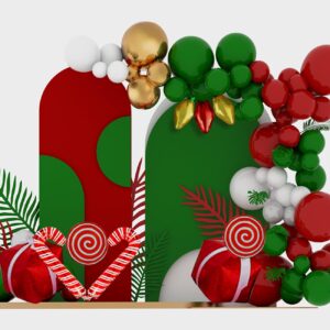 152 Pec Christmas Balloons Christmas Balloon Arch Kit ， Christmas Garldand Xmas Green Red Golden White Candy Balloons Gift Box For Christmas Party Decoratives Backdrop