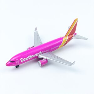 wngaur southwest airplane model, pink aircraft livery, die-cast metal model planes with plastic parts, suitable for collection and gifts