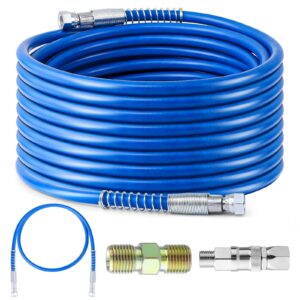 gyfent 50ft x 1/4" airless paint sprayer hose, 8500psi high pressure airless paint spray hose with 5ft whip hose & 1/4" hose connector & sprayer swivel joint for airless spraying machine