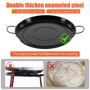 QuliMetal Paella Pan Burner & Stand Set, 22 Inch Enameled Paella Pan, Built-In Ignitor, Regulator Hose, Carry Bag, Durable Legs & Side Shelf, Ideal for Camping, Backyard & Patio Cooking, 16 Servings