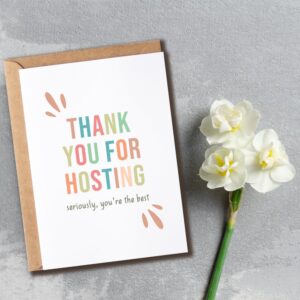 KPLDESIGNS Thank You For Hosting Greeting Card - Thanksgiving Card - Thank You Card - Hostess Greeting Card - Easter Card - Thanksgiving Host Card