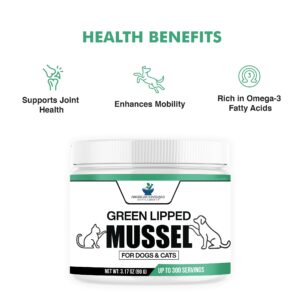 American Standard Supplements Green Lipped Mussel Powder for Dogs & Cats - Joint & Mobility Support - 3.17 oz (90g)