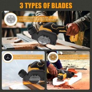 Cordless Cut Off Tool compatible with Dewalt 20V MAX Battery, AODERTI Rotorazer Saw Brushless and Compact, Tile Cutter 10,000RPM, 5 Saw 3” Blades for Metal, Wood, Tile and Plastic (Bare Tool Only)