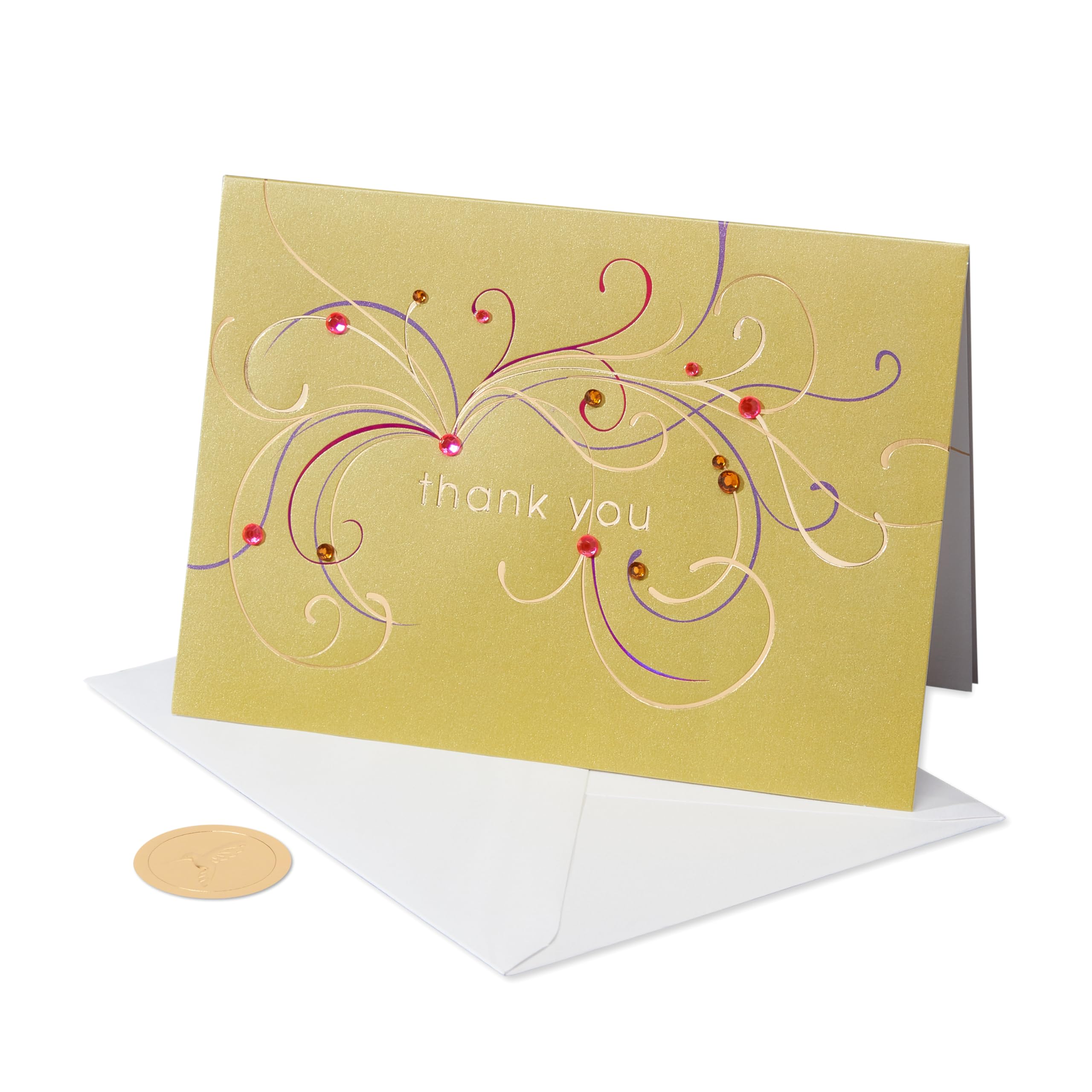 Papyrus Blank Thank You Card (Flourishing Gems)