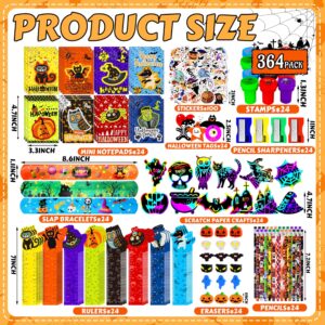 PURPERCAT Halloween Party Favors Bulk, 364 Pcs Large Halloween Party Favor Toys Set, Halloween Treats Non Candy Classroom Prizes Goodie Bag Stuffers Pinata Filler, Halloween Treat Prizes for Kids