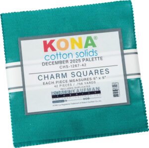 kona cotton solids december 2025 42 5-inch squares charm pack robert kaufman chs-1267-42