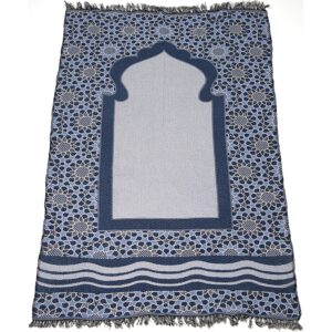 modefa turkish islamic prayer mat janamaz sajjadah | thin woven cotton praying rug | traditional muslim sejada for men women pocket travel mat - stargazer (blue)