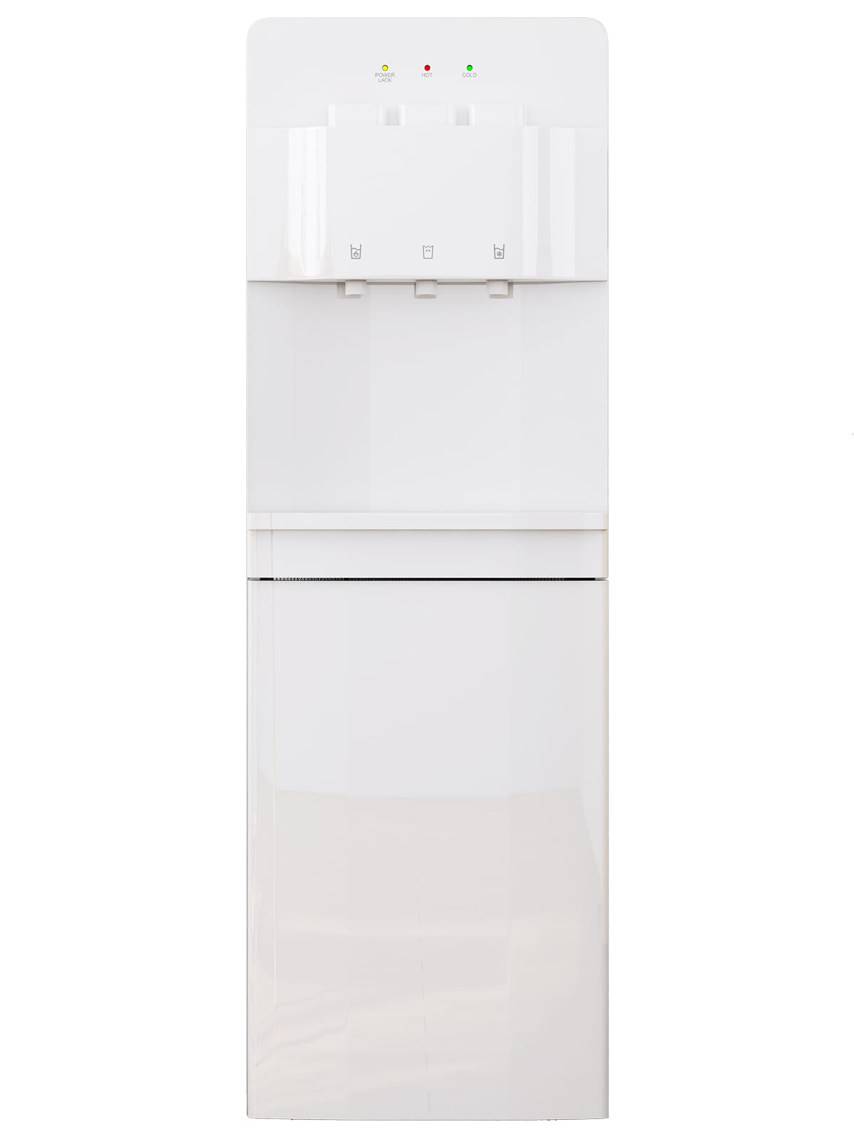 TABU Bottom Loading Water Cooler Dispenser of 3 Temperature Settings - Hot, Cold, Room Water, for 3 or 5 Gallon Bottles, with Child Safety Lock& Anti-Scalding Design, (White)