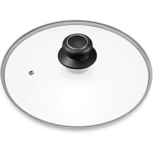 10 inch pan lid 10“ tempered glass pot lid for cast iron skillets, frying pans, pots and wok, heat resistant handle