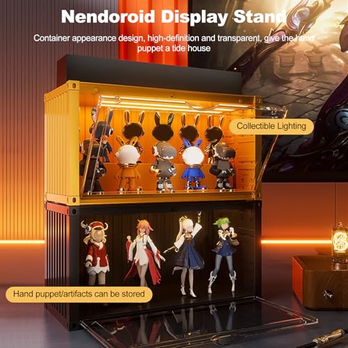 Ergocar Box Stackable Adjustable Lights Transparent Display Box with Door Dust Protection Display Collectibles Action Figures