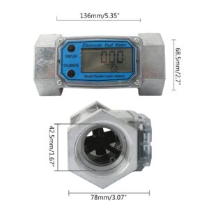 hokojix 10-100gpm 38-380L/Min Liquid ater for Flow Meter Portable Electronic Digital Flowmeter Oil Flowmeter for