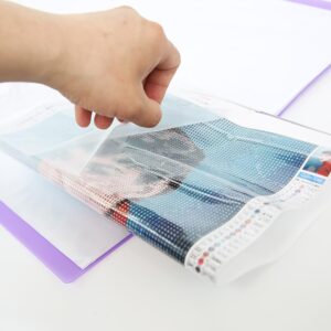 A4 Diamond Pictures Storage Book for Diamond Pictures Kits 30 Pages Diamond Beads Art Painting Portfolio Presentation Storage Book Folder Clear Pockets Purple