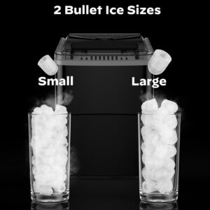 Silonn Smart Countertop Ice Maker - 9 Bullet Cubes in 6 Mins, 26 lbs per Day, Compact Wi-Fi Ice Maker Machine, 2 Ice Cube Sizes, Portable Ice Maker with Self-Cleaning for Kitchen/Office/RV