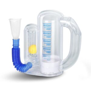 incentive spirometer for adult lung trainer breathing exerciser respiratory strengthener device -5000ml volume