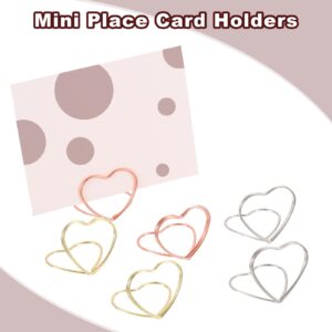 uxcell 36Pcs Heart Shape Table Number Holders Mini Place Card Holders Carbon Steel Picture Holders for Tables Centerpieces, Wedding Reception, Parties, Banquets, Silvery