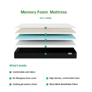 VFD 5 Inch Twin Memory Foam Mattress - Medium Firm Feel - Gel Infusion - Memory Foam Infused - No Fiberglass - Breathable - CertiPur Certified