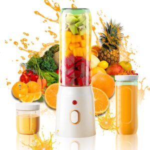 portable blenders, electric juicer, usb rechargeable blenders, wireless mini juicer portable juicer with 10 blade for home, travel, camping, easy to clean prime of day deals today 2024 kitchen, white